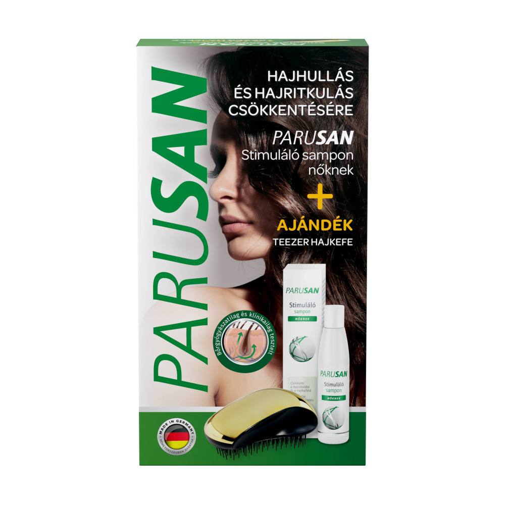 PARUSAN Stimuláló sampon nőknek 200 ml + hajkefe - Medicinan